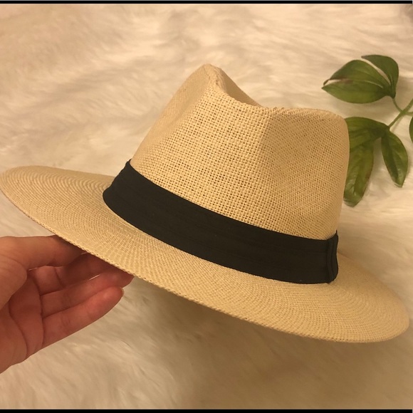 Accessories | Adjustable Panama Fedora Straw Flat Brim Hat | Poshmark
